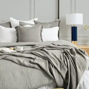 ELISABETH YORK Simone Ash 100% Cotton Queen Bed Duvet Cover