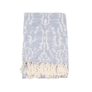 ELISABETH YORK Noelle Fog 50" X 70" Fringe Throw Blanket