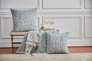 ELISABETH YORK Noelle Fog 50" X 70" Fringe Throw Blanket
