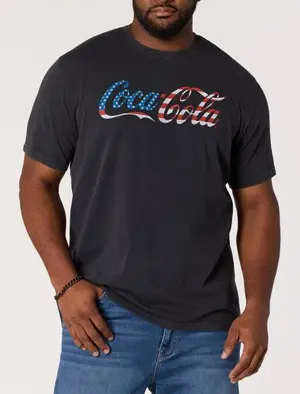 Lucky Brand Big & Tall Coca Cola Graphic Tee - Navy