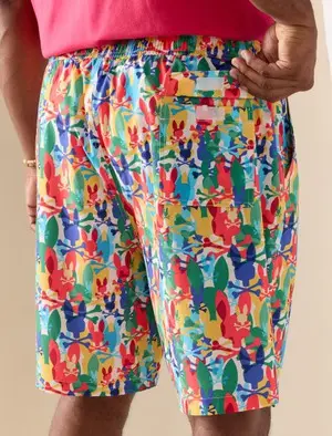 Psycho Bunny Printed Swim Trunks With Quick-dry Technology