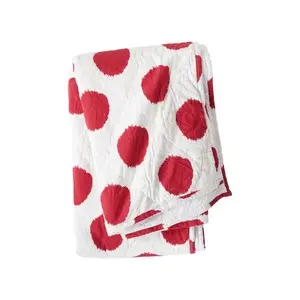 Carol & Frank Pet Dog Or Cat Tomato Pattern Quilt Throw Blanket - Red