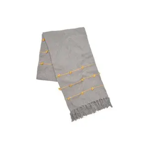 Carol & Frank Tabb Boulder Ochre 50" X 60" Throw Blanket - Grey