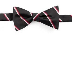 SYNRGY BY DXL Traditional Striped Bow Tie - Black