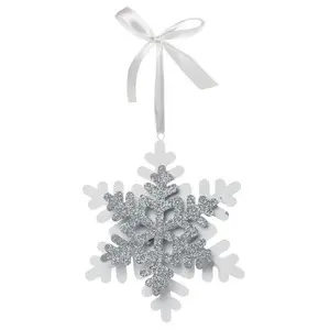 TRANSPAC Wood Christmas Snowflake Ornament - Multicolored