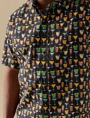 SYNRGY BY DXL Big & Tall Multi Drink Patterned Sport Shirt