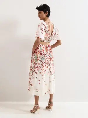 PHASE EIGHT Petite Lovette Floral Print Midi Dress
