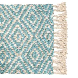 Carol & Frank Fringed Diamond Surf Jute Rug