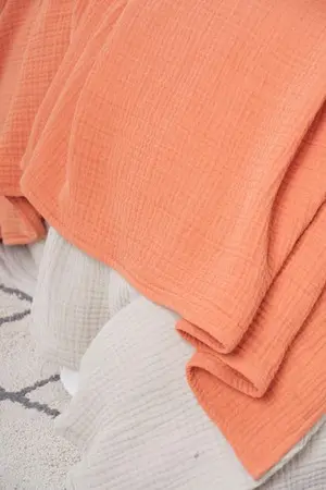 Carol & Frank Ryker Melon Gauze Coverlet Bedspread