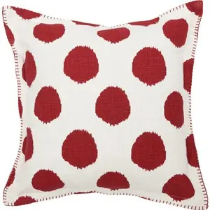 Carol & Frank Ruby Dot Printed Throw Pillow - Red