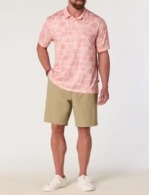 NAUTICA Big & Tall Stamped Floral Performance Polo Shirt