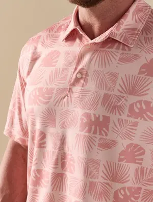 NAUTICA Big & Tall Stamped Floral Performance Polo Shirt