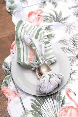 C&F HOME Flamingo Breeze Set Of 6 Cloth Napkins