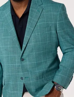 OAK HILL BY DXL Textured Windowpane Sport Coat