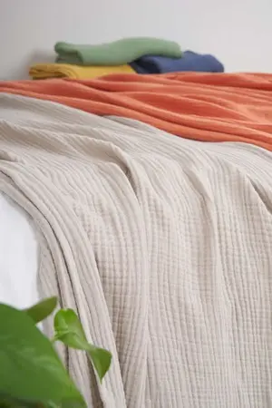 Carol & Frank Ryker Moonbeam Gauze Coverlet