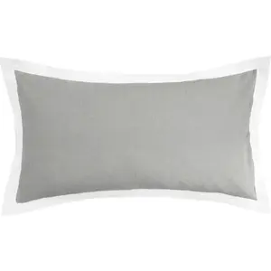 ELISABETH YORK Digby Pewter 100% Cotton Chambray Sham 20" X 36 - Grey
