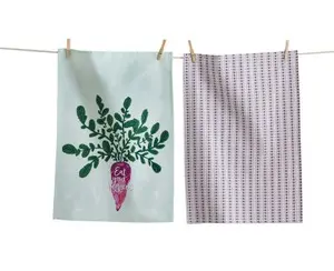 TAG Eat Your Veggies Dishtowel S/2 Cotton Everyday - Multi