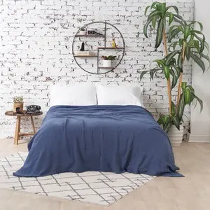 Carol & Frank Ryker Vintage Indigo Gauze Coverlet - Blue