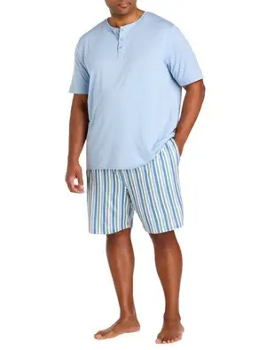 HARBOR BAY BY DXL Big & Tall Performance Striped Lounge Shorts