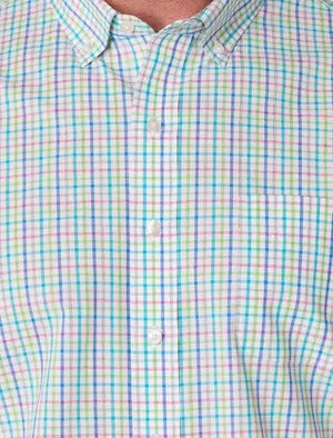 OAK HILL BY DXL Big & Tall Tech Small Plaid Sport Shirt
