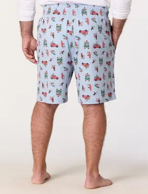 HARBOR BAY BY DXL Big & Tall Dog Print Lounge Shorts