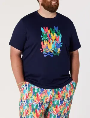 Psycho Bunny Big & Tall Tanner Graphic Tee - Navy