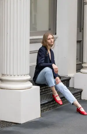 STIVALI NEW YORK Eterna Mary Jane Ballet Flat - Red
