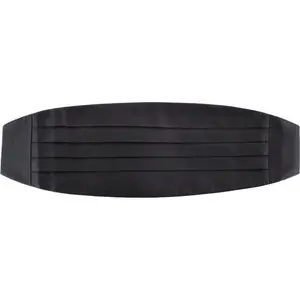 Trafalgar Big & Tall Sutton Solid Color Silk Cummerbund - Black