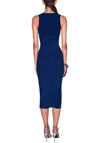 FLEUR DU MAL Organic Cotton Scoop Neck Midi Dress