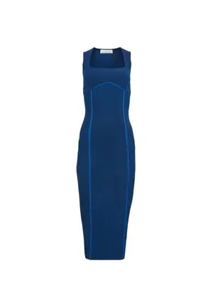 FLEUR DU MAL Organic Cotton Scoop Neck Midi Dress