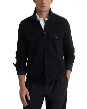 REISS Dunstall Overshirt - Navy