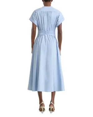 REISS Petite Cotton Belted Midi Dress