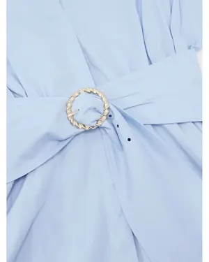 REISS Petite Cotton Belted Midi Dress