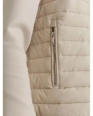 REISS Quilted Panel Bomber Jacket