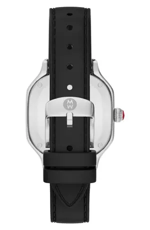 Michele Meggie Sport Watch With Silicone Strap - Black/silver