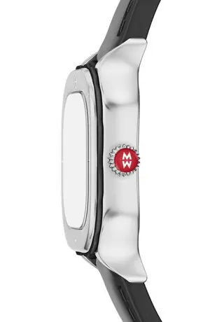 Michele Meggie Sport Watch With Silicone Strap - Black/silver