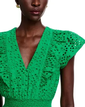 LAYERED WITH LOVE Lil Jane Eyelet Mini Dress - Green