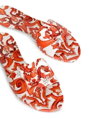 Dolce & Gabbana Maiolica Print Flat Sandals