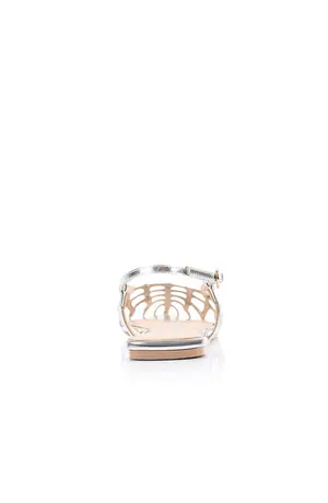 LANA WILKINSON Mary Flat Sandals In Metallic Leather