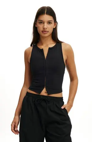 Cotton:on Active Ultra Soft Corset Tank - Black