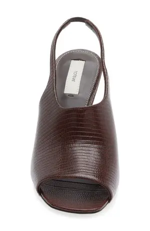 TOTEME Contour Lizard Embossed Slingback Sandal