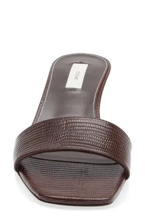 TOTEME Slim Kitten Heel Lizard Embossed Slide Sandal