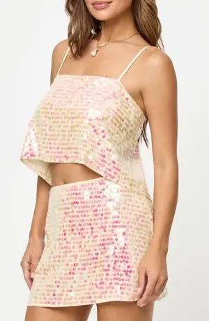 L*Space Sequin Crop Camisole - Prosecco