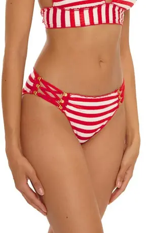 BECCA By Rebecca Virtue Sail Away Stripe Hipster Bikini Bottoms