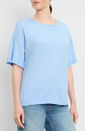 Michael Stars Tilda Oversized Cotton Crewneck T-shirt - Sky