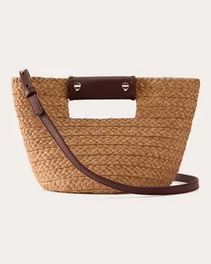 Helen Kaminski Remi Braided Raffia Mini Tote Leather/raffia