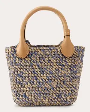 Helen Kaminski Ampara Crocheted Raffia Mini Tote - Blue