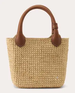 Helen Kaminski Ampara Crocheted Raffia Mini Tote - Neutral