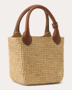 Helen Kaminski Ampara Crocheted Raffia Mini Tote