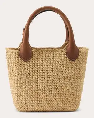 Helen Kaminski Ampara Crocheted Raffia Mini Tote